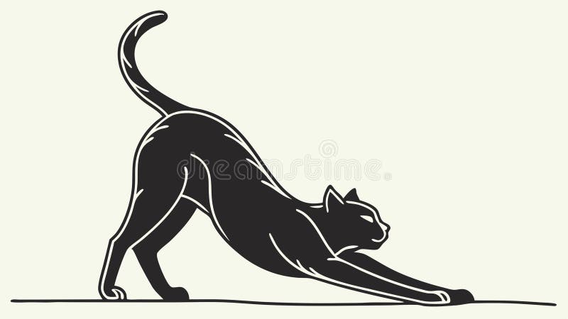 Cat Stretching Illustration, Pet, Animal, Flexibility, Relaxation ...