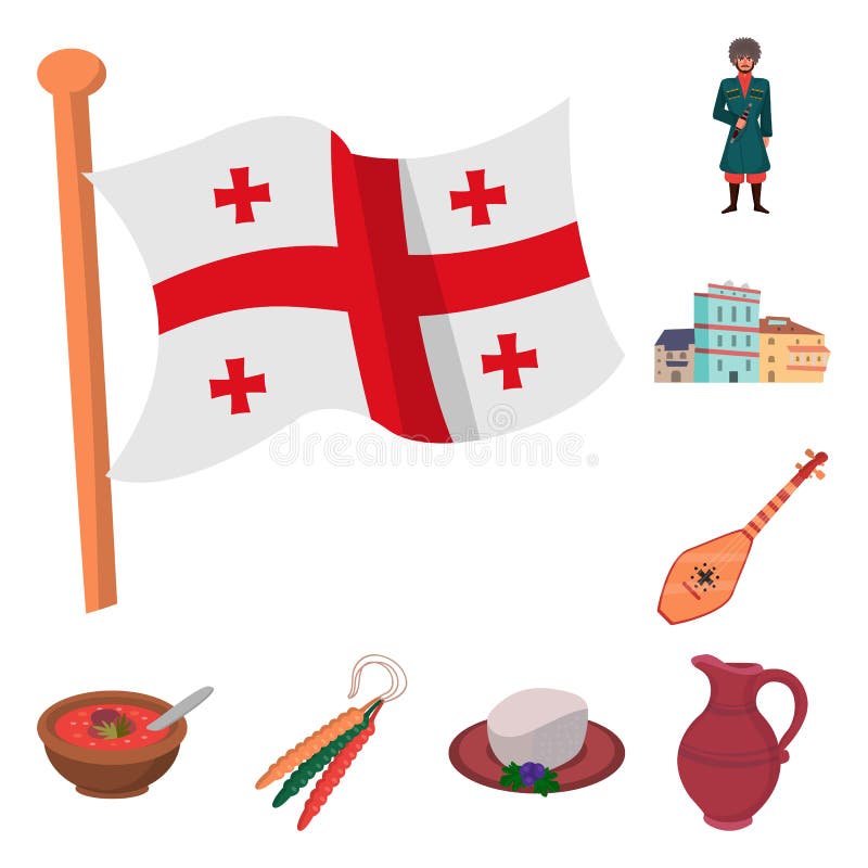 Vector Design of Caucasus and Traditions Logo. Set of Caucasus and ...