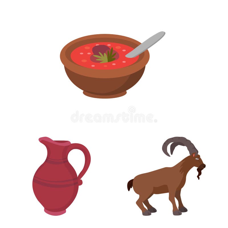 Vector Illustration of Caucasus and Traditions Logo. Set of Caucasus ...