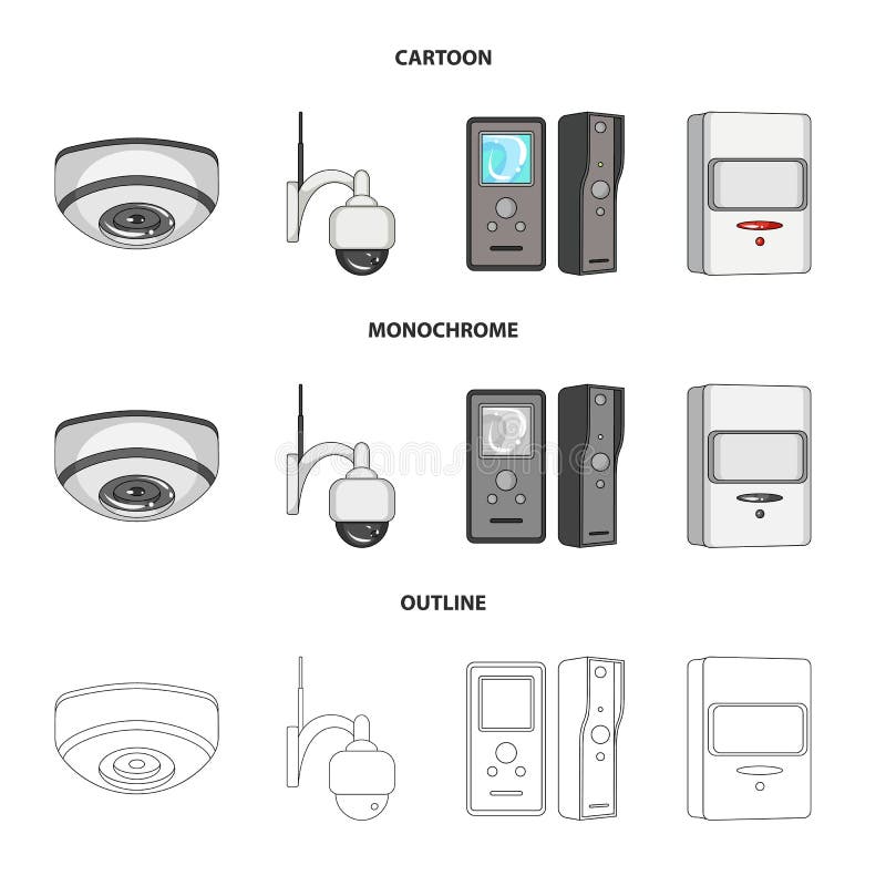 Vector Design of Cctv and Camera Sign. Set of Cctv and System Stock ...