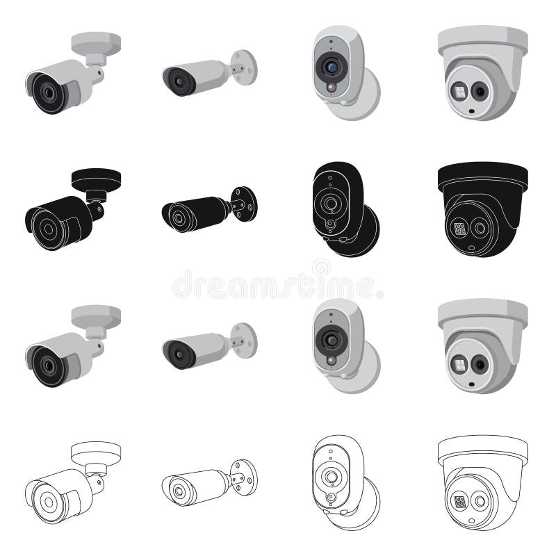 Vector Design of Cctv and Camera Sign. Collection of Cctv and System ...
