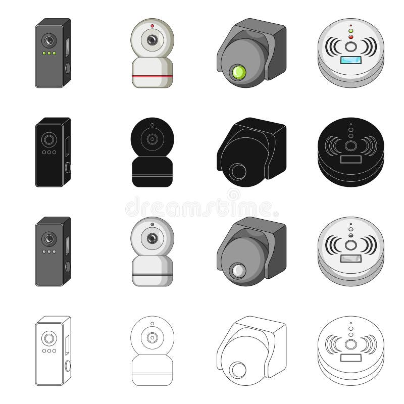 Vector Design of Cctv and Camera Sign. Collection of Cctv and System ...