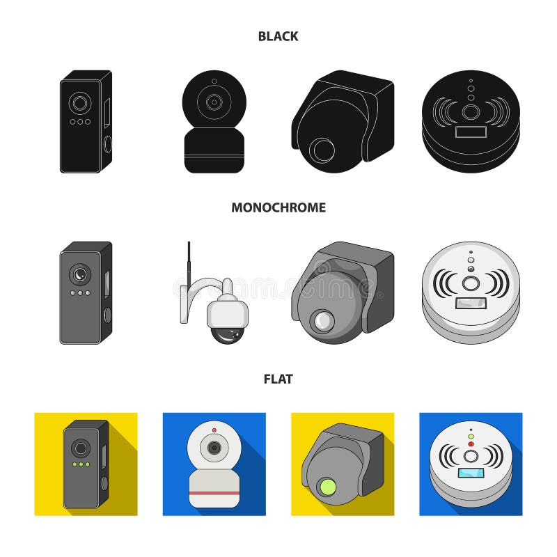 Vector Design of Cctv and Camera Sign. Collection of Cctv and System ...