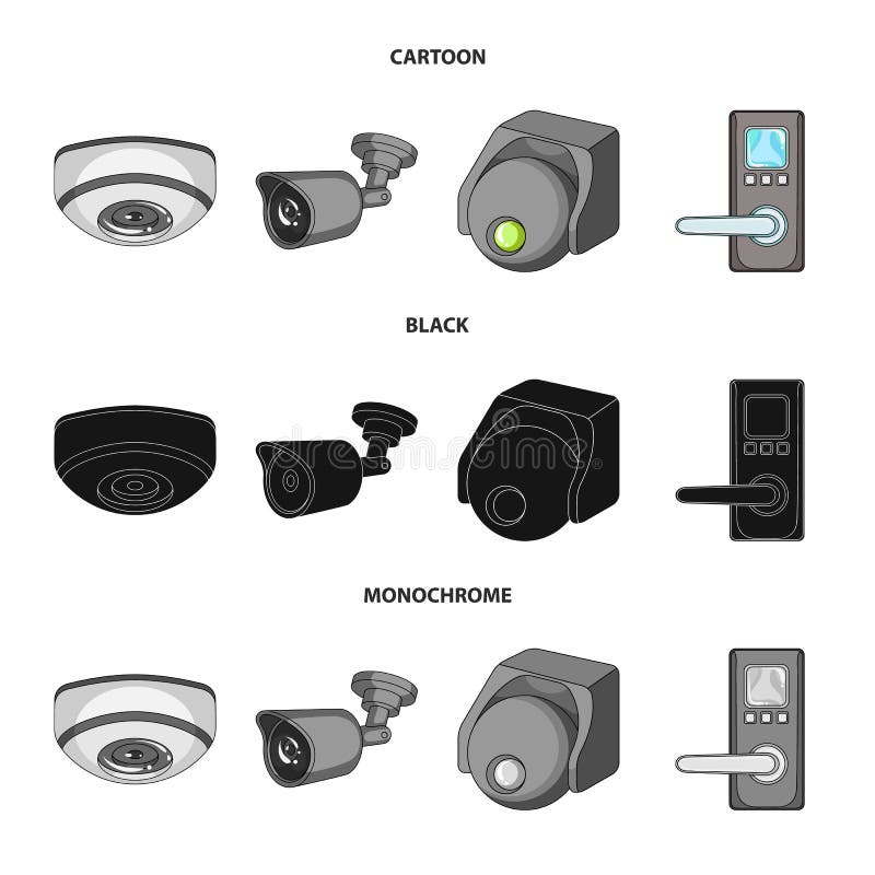 Vector Design of Cctv and Camera Symbol. Set of Cctv and System Stock ...