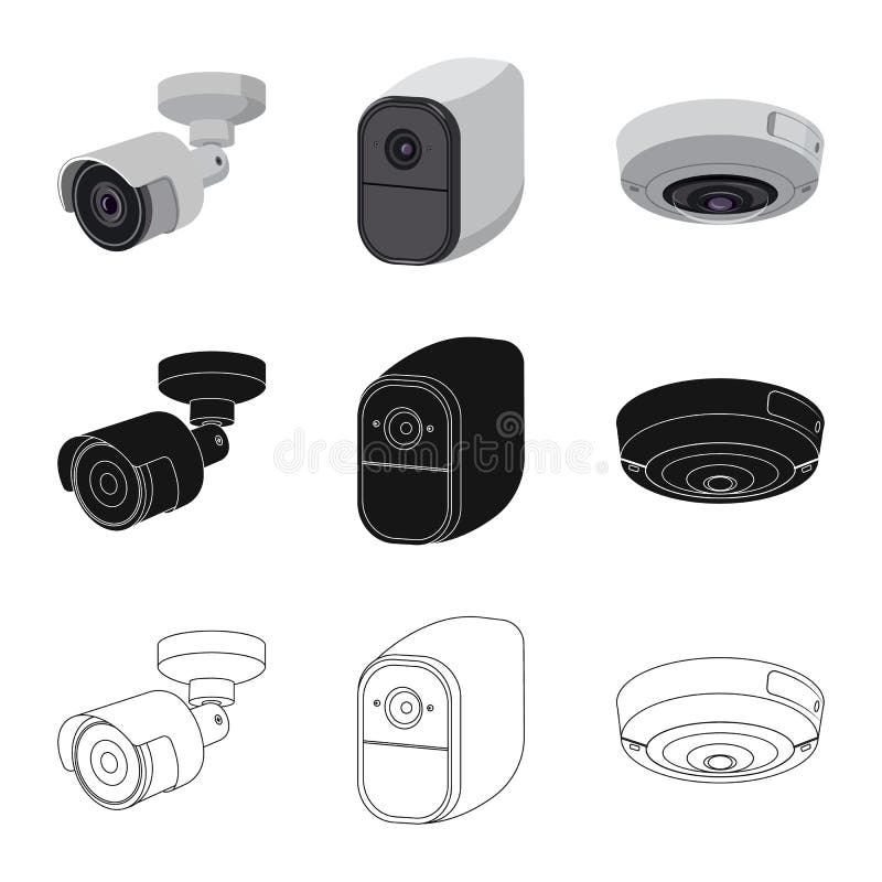 Vector Design of Cctv and Camera Symbol. Collection of Cctv and System ...