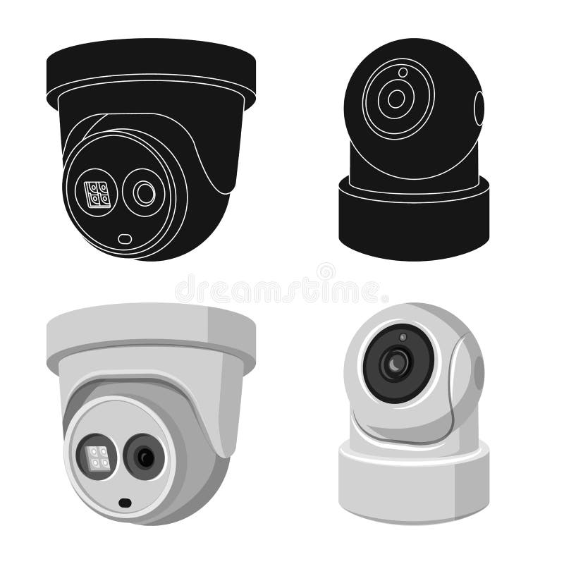 Vector Illustration of Cctv and Camera Symbol. Collection of Cctv and ...