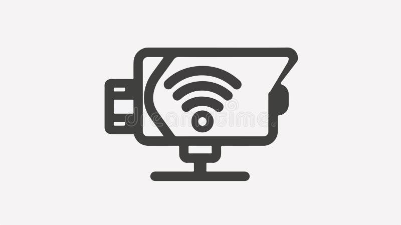 Professional CCTV WiFi Camera Outline Icon Vector Illustration Stock ...