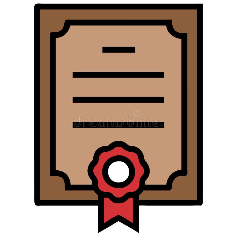 Vector Illustration Certificate with Ribbon for Achievement or Award ...