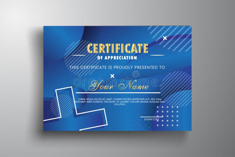 Vector Illustration of Certificate Template with Modern Abstract ...