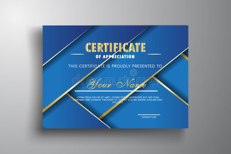 Vector Illustration of Certificate Template with Modern Abstract ...
