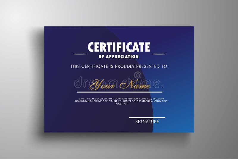 Vector Illustration of Certificate Template with Modern Abstract ...