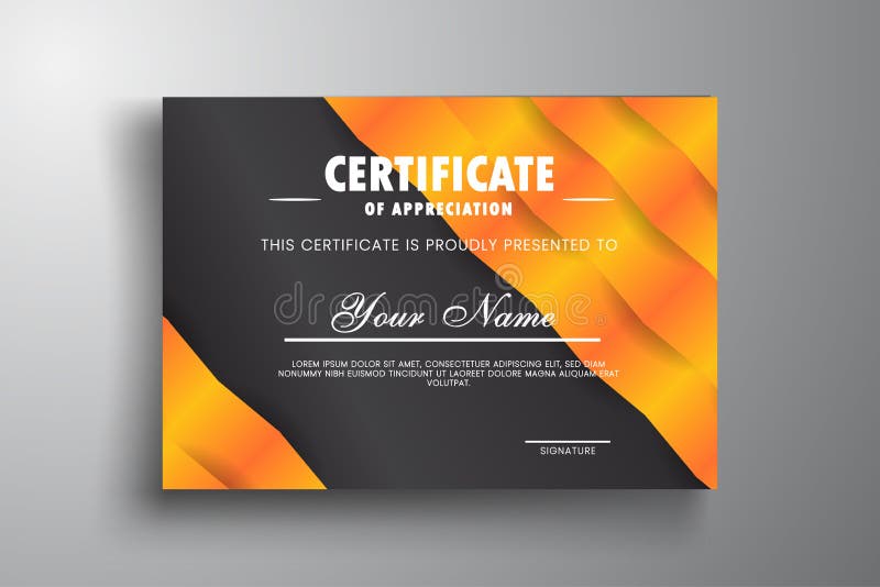 Vector Illustration of Certificate Template with Modern Abstract ...