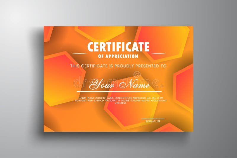 Vector Illustration of Certificate Template with Modern Abstract ...