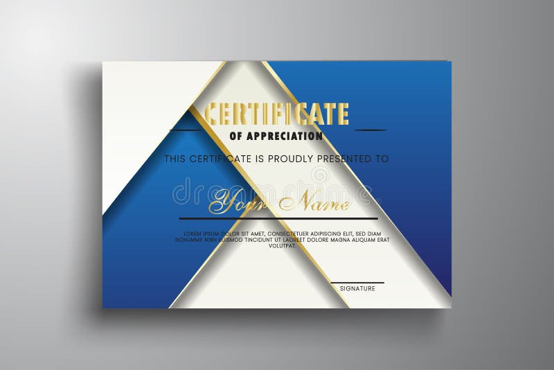Vector Illustration of Certificate Template with Modern Abstract ...