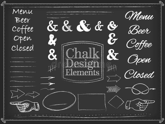 Vector Illustration Chalk Design Elements Stock Vector - Illustration ...