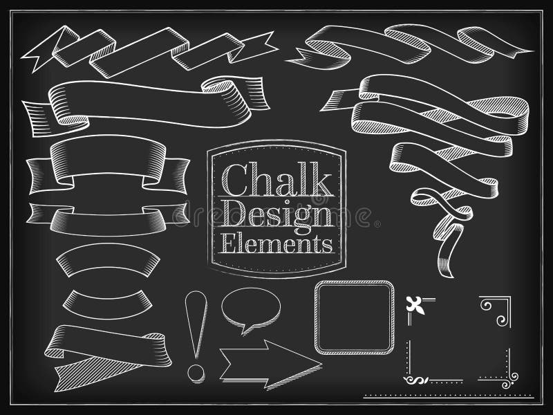 Vector Illustration Chalk Design Elements Stock Vector - Illustration ...