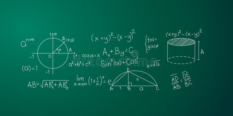 Vector Illustration of Chalkboard Full of Mathematical Equations ...