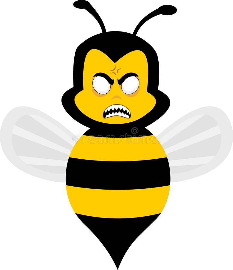 Character Bee Bug Cartoon Furious Expression and Revenge Gesture Stock ...
