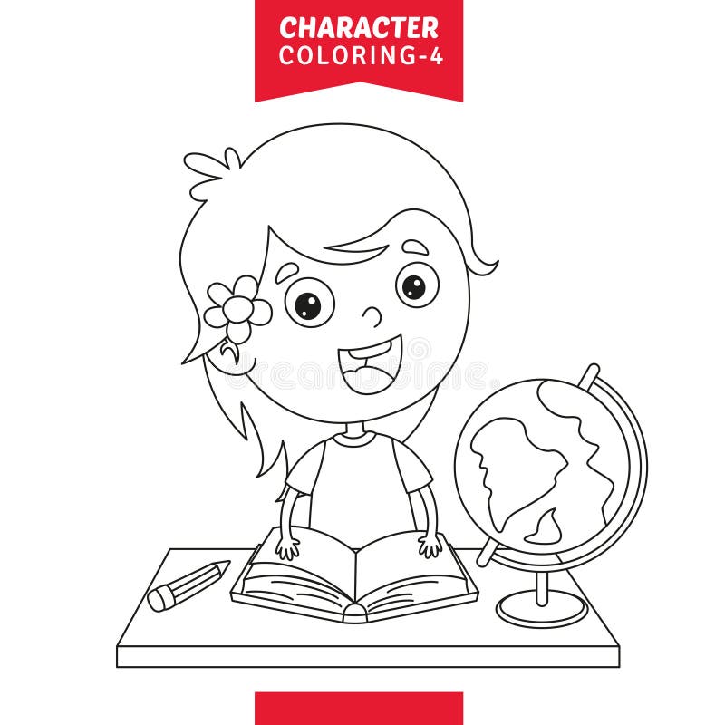 Boy Reading Book Outline Stock Illustrations – 1,804 Boy Reading Book ...