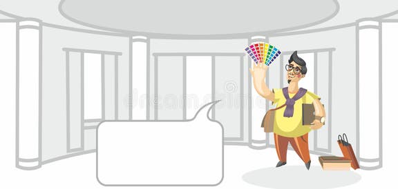 Vector Illustration Character Interior Designer in Interior Design for ...