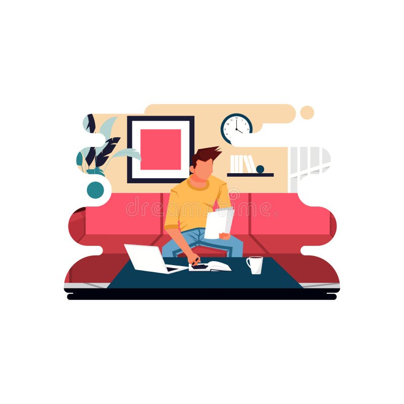 Vector Illustration of the Character of People Who are Busy Working at ...