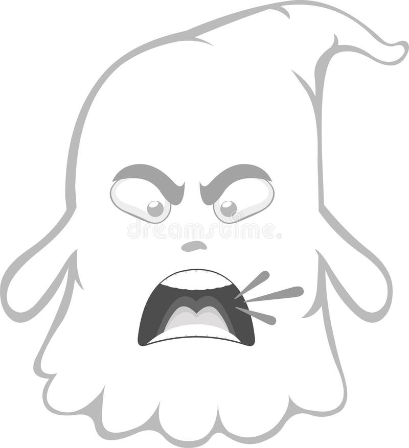 Vector Illustration Character Phantom Cartoon Furious Expression ...