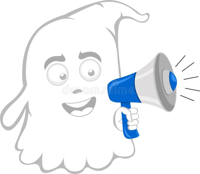Vector Illustration Character Phantom Cartoon Talk Loudspeaker ...
