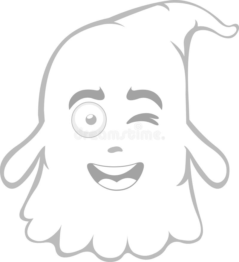 Vector Illustration Character Phantom Cartoon Wink Eye Stock Vector ...