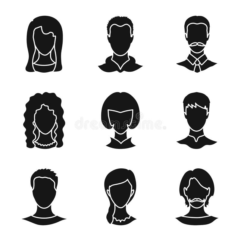 Vector Design of Character and Profile Logo. Collection of Character ...