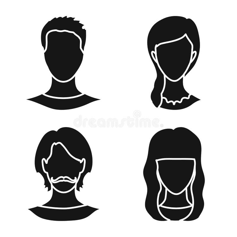 Vector Illustration of Character and Profile Logo. Set of Character and ...