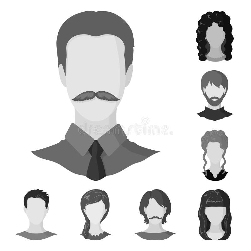 Vector Design of Character and Profile Sign. Collection of Character ...