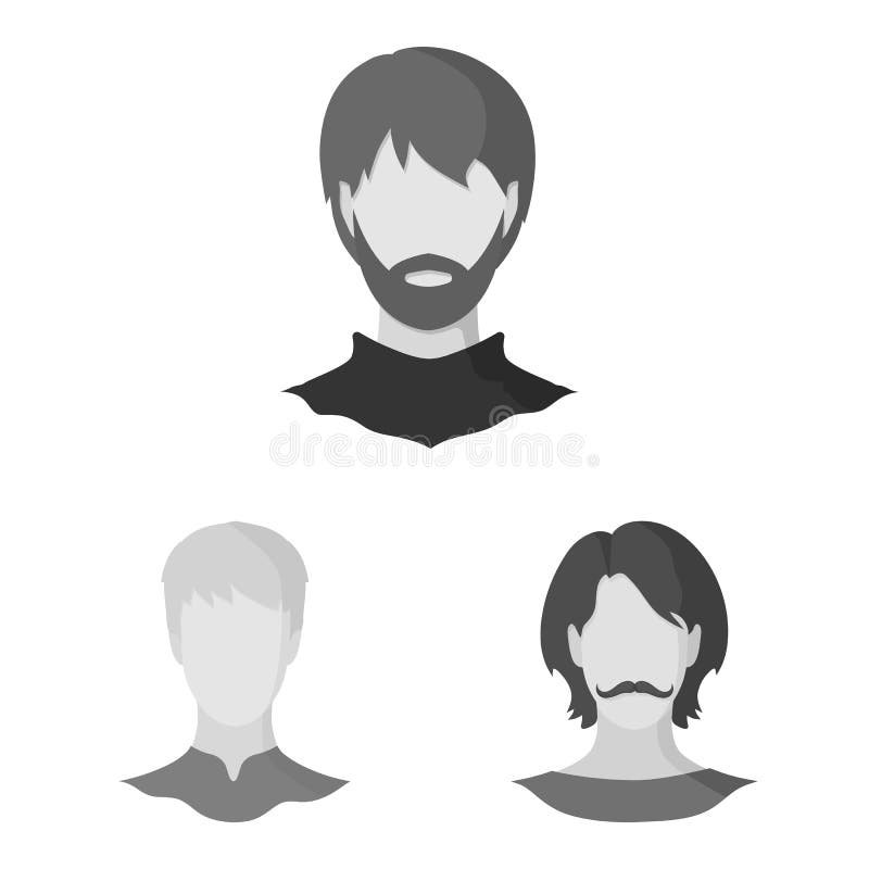 Vector Design of Character and Profile Sign. Collection of Character ...