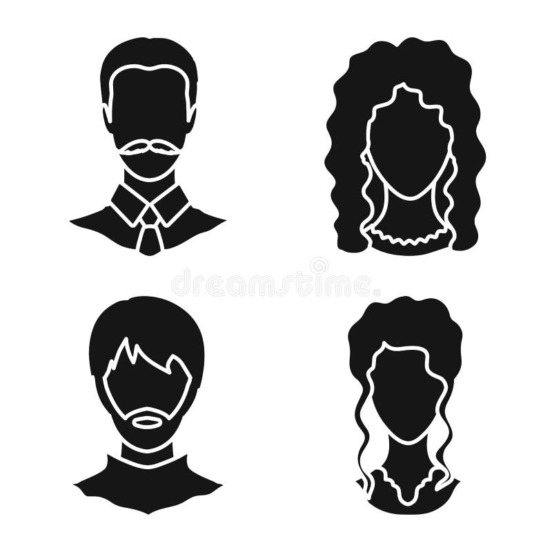 Vector Design of Character and Profile Icon. Collection of Character ...