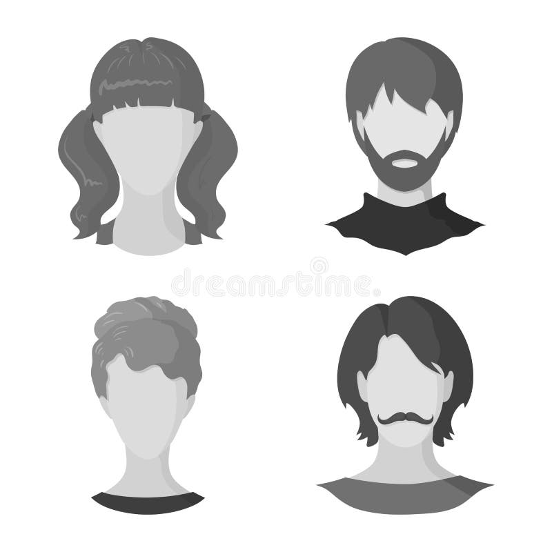 Vector Design of Character and Profile Icon. Collection of Character ...