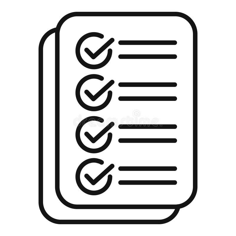 Checklist Icon with Check Marks Stock Illustration - Illustration of ...