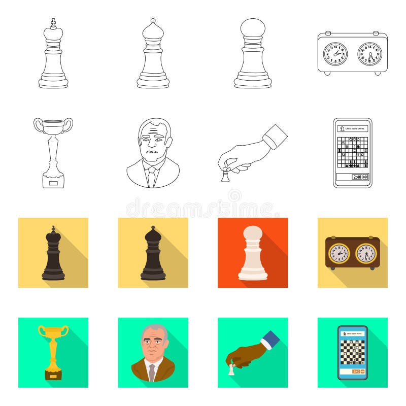 Vector Illustration of Checkmate and Thin Icon. Collection of Checkmate ...