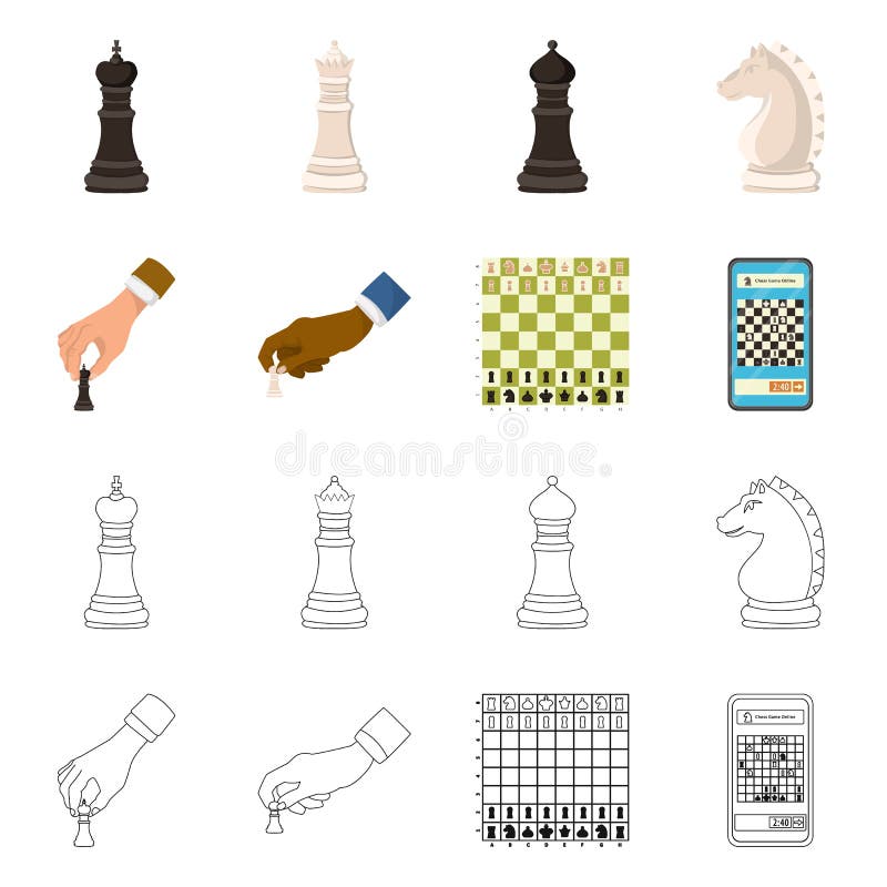 Vector Illustration of Checkmate and Thin Logo. Set of Checkmate and ...