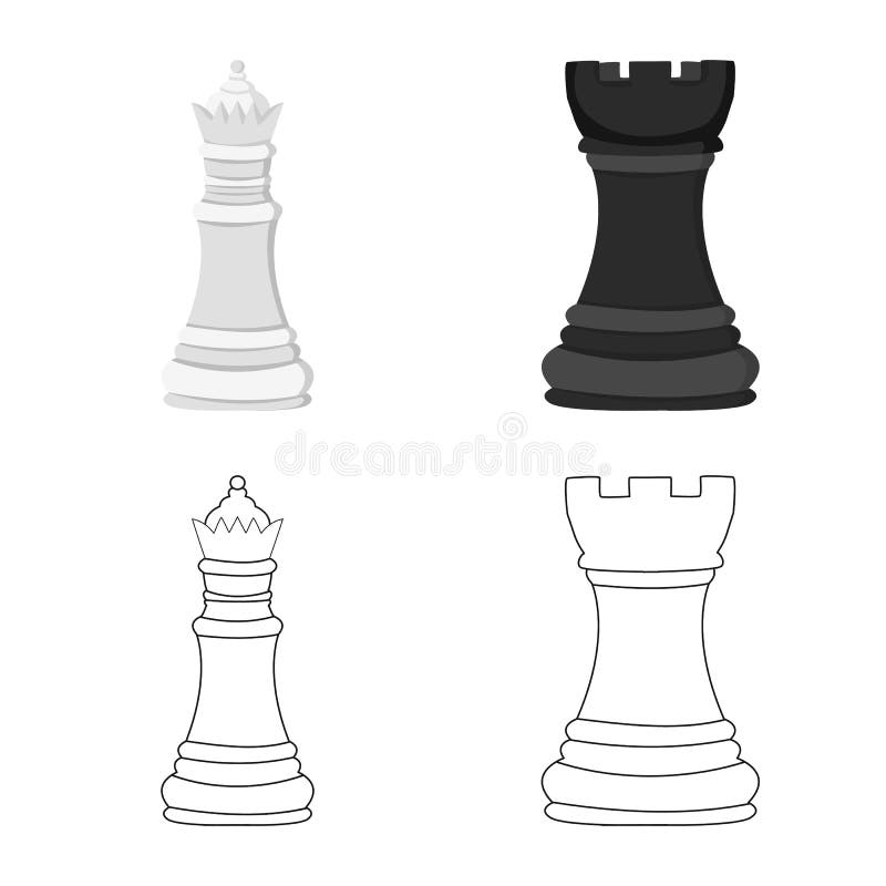 Vector Illustration of Checkmate and Thin Sign. Set of Checkmate and ...
