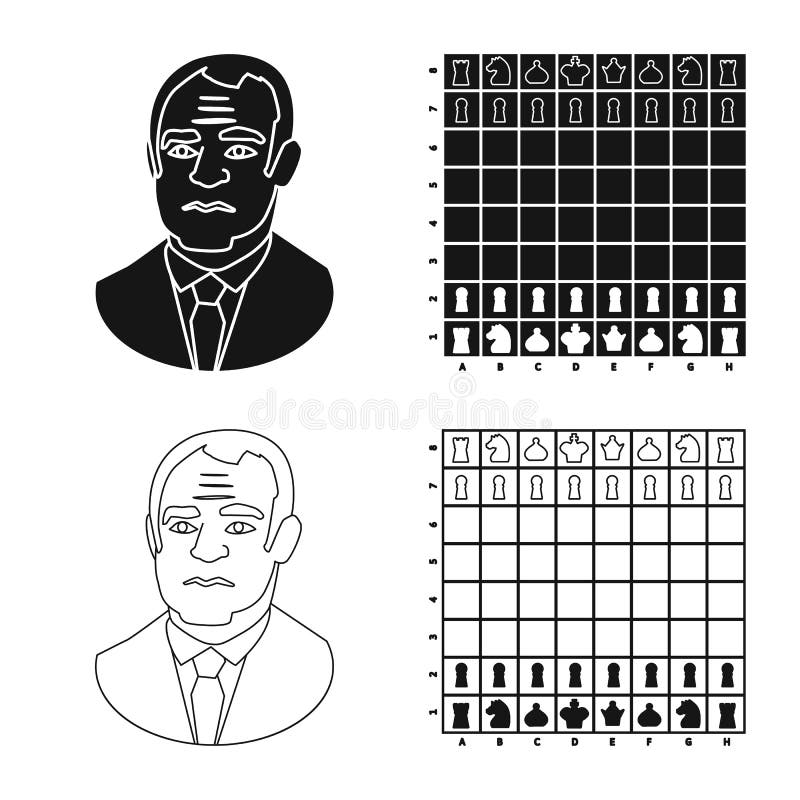 Vector Illustration of Checkmate and Thin Sign. Set of Checkmate and ...