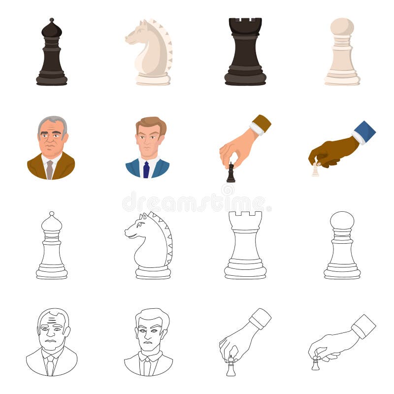 Vector Illustration of Checkmate and Thin Sign. Set of Checkmate and ...