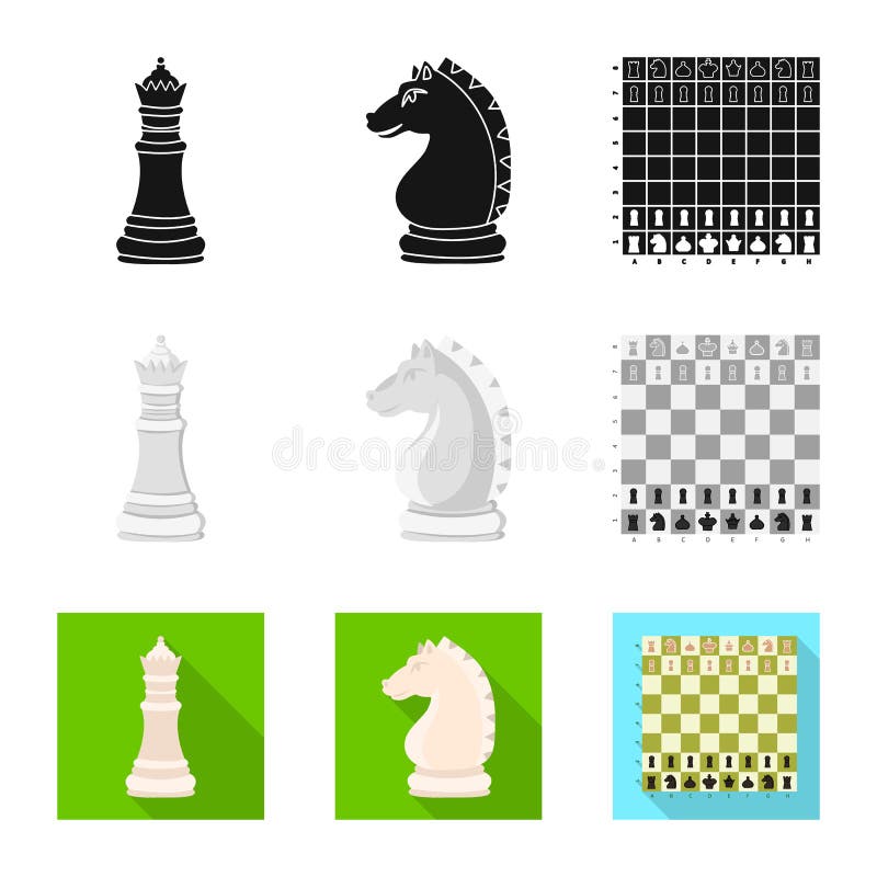 Vector Design of Checkmate and Thin Icon. Set of Checkmate and Target ...