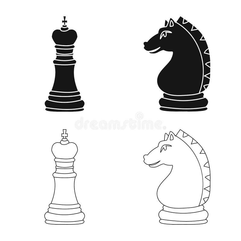 Vector Illustration of Checkmate and Thin Symbol. Collection of ...