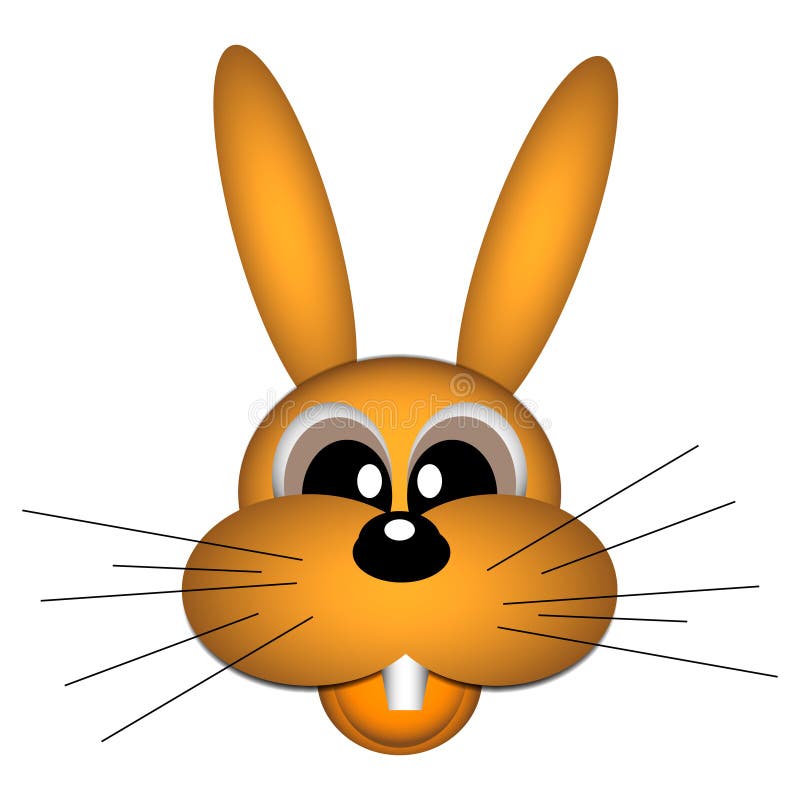 Vector Illustration of a Cheerful Red-haired Hare with Mustache on ...