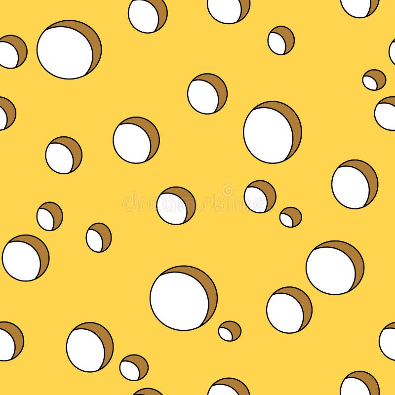 Vector Illustration Cheese Background - Seamless Yellow Cheese Hole ...