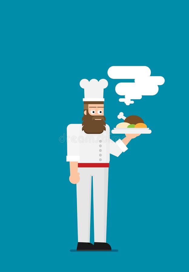 Vector Illustration of Chef. Flat Design Stock Vector - Illustration of ...
