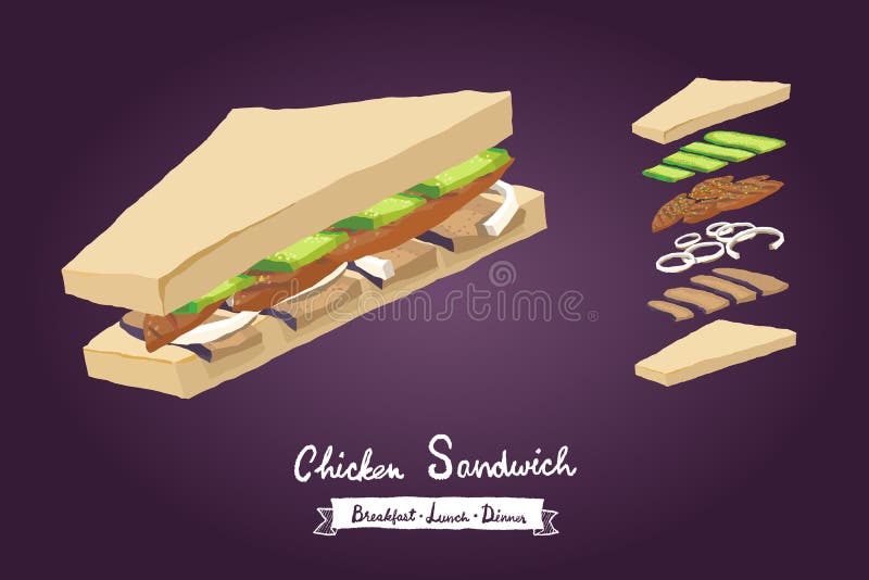 Chicken Sandwich stock vector. Illustration of clipart - 10676807