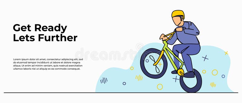 Vector Illustration of a Child Was Having Fun on a Bicycle Stock ...