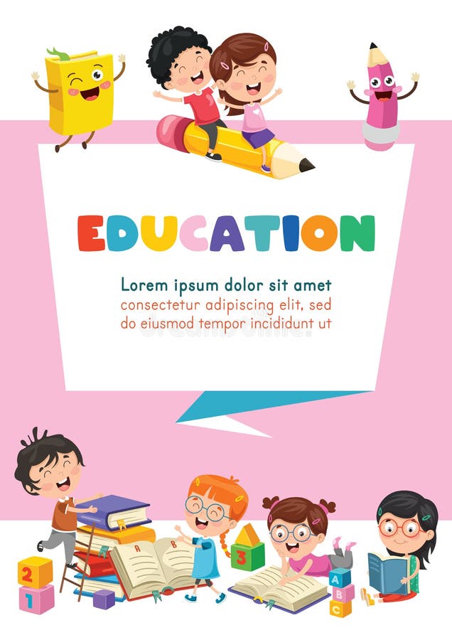 Vector Illustration of Children Education Stock Vector - Illustration ...