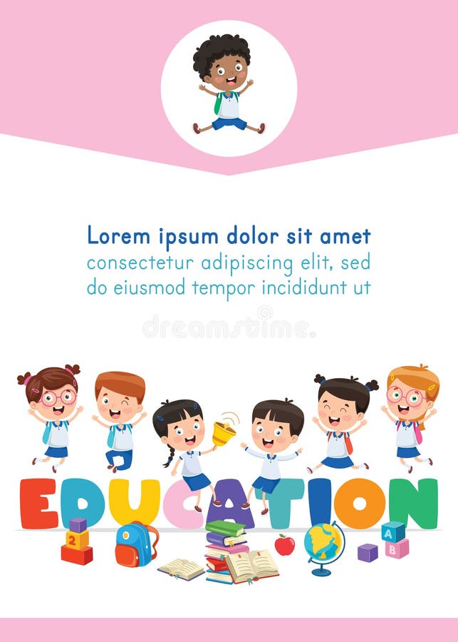 Vector Illustration of Children Education Stock Vector - Illustration ...