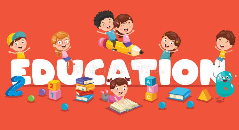Vector Illustration of Children Education Stock Vector - Illustration ...